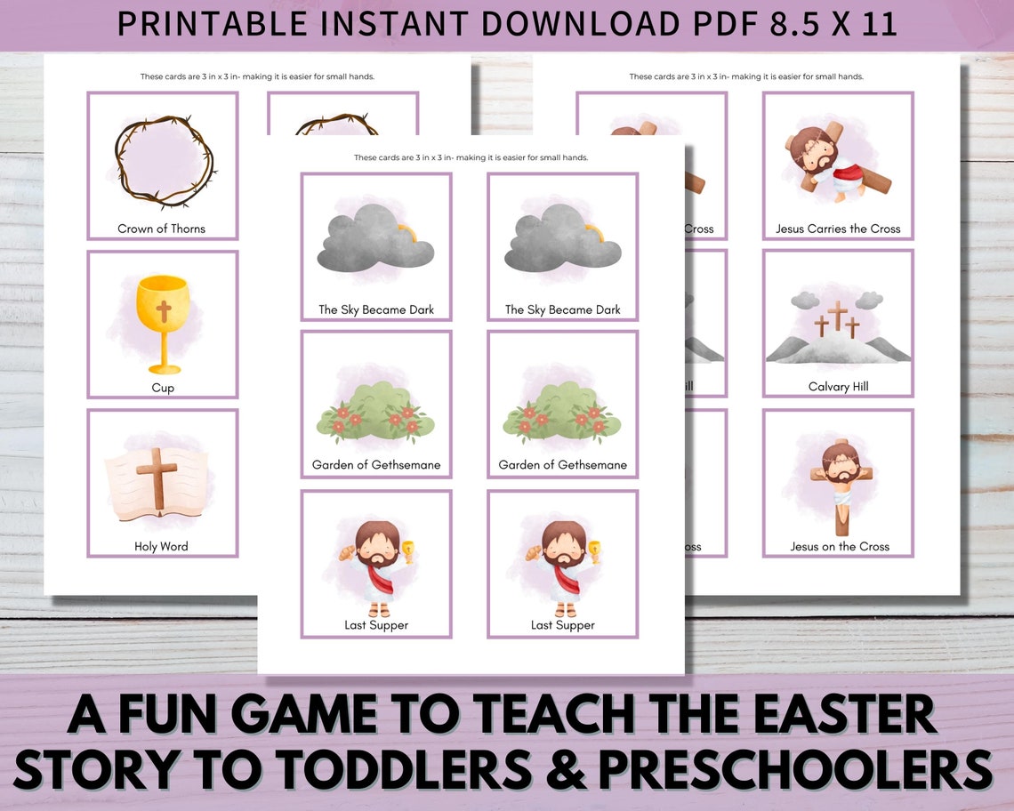 Holy Week Easter Story Memory Game for Toddlers & Preschoolers ...