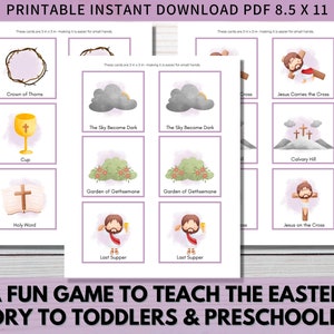 Holy Week Easter Story Memory Game for Toddlers & Preschoolers ...