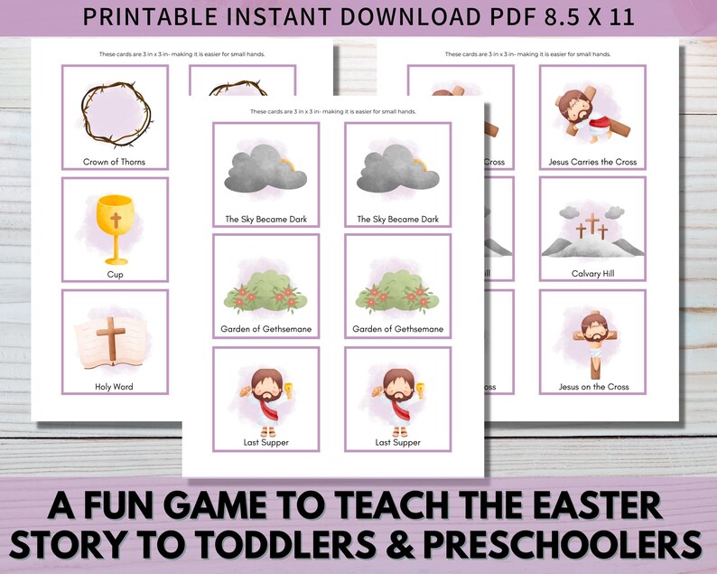 Holy Week Easter Story Memory Game for Toddlers & Preschoolers ...