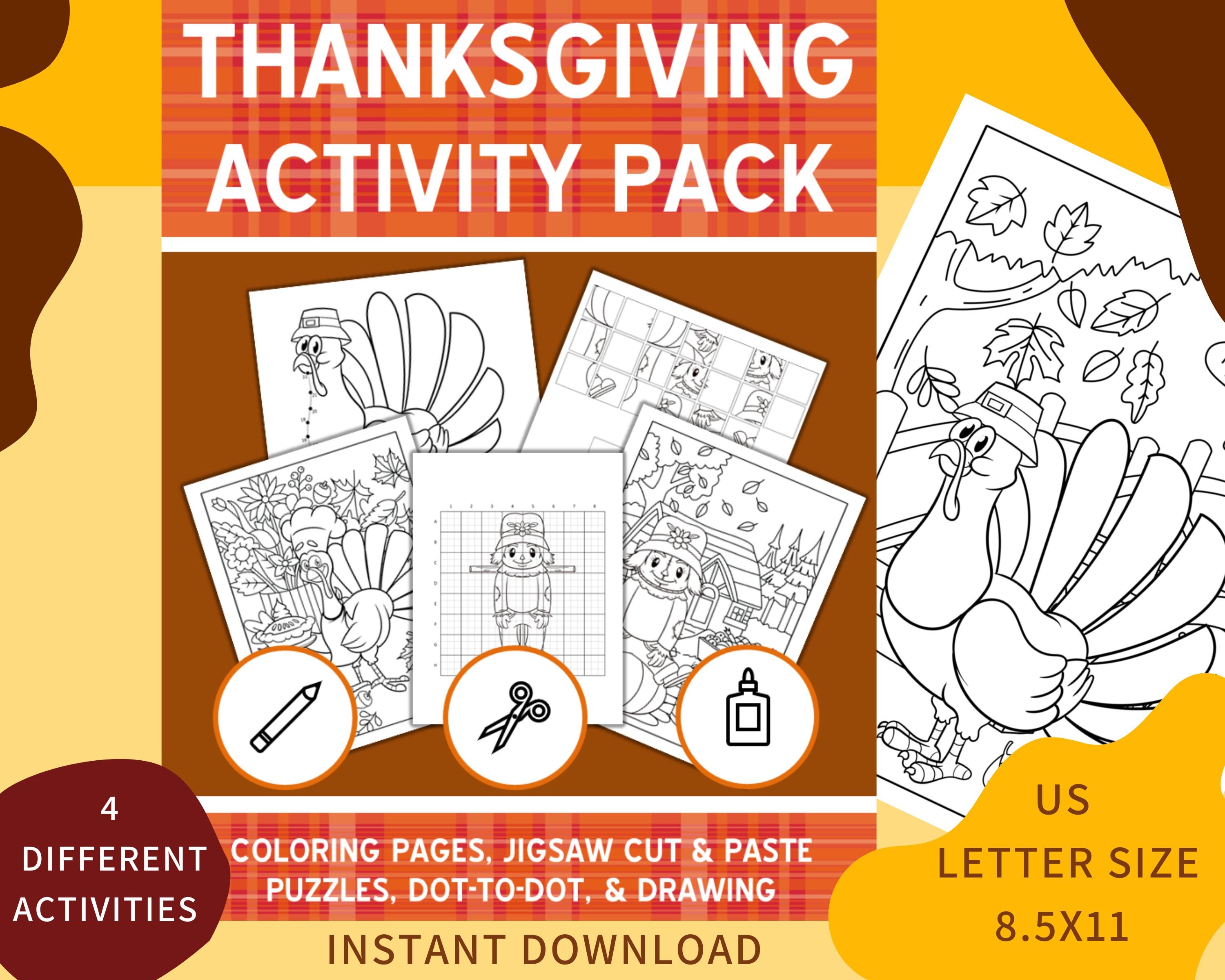 Thanksgiving Activity Pack for Kids, Thanksgiving Road Trip Printables ...