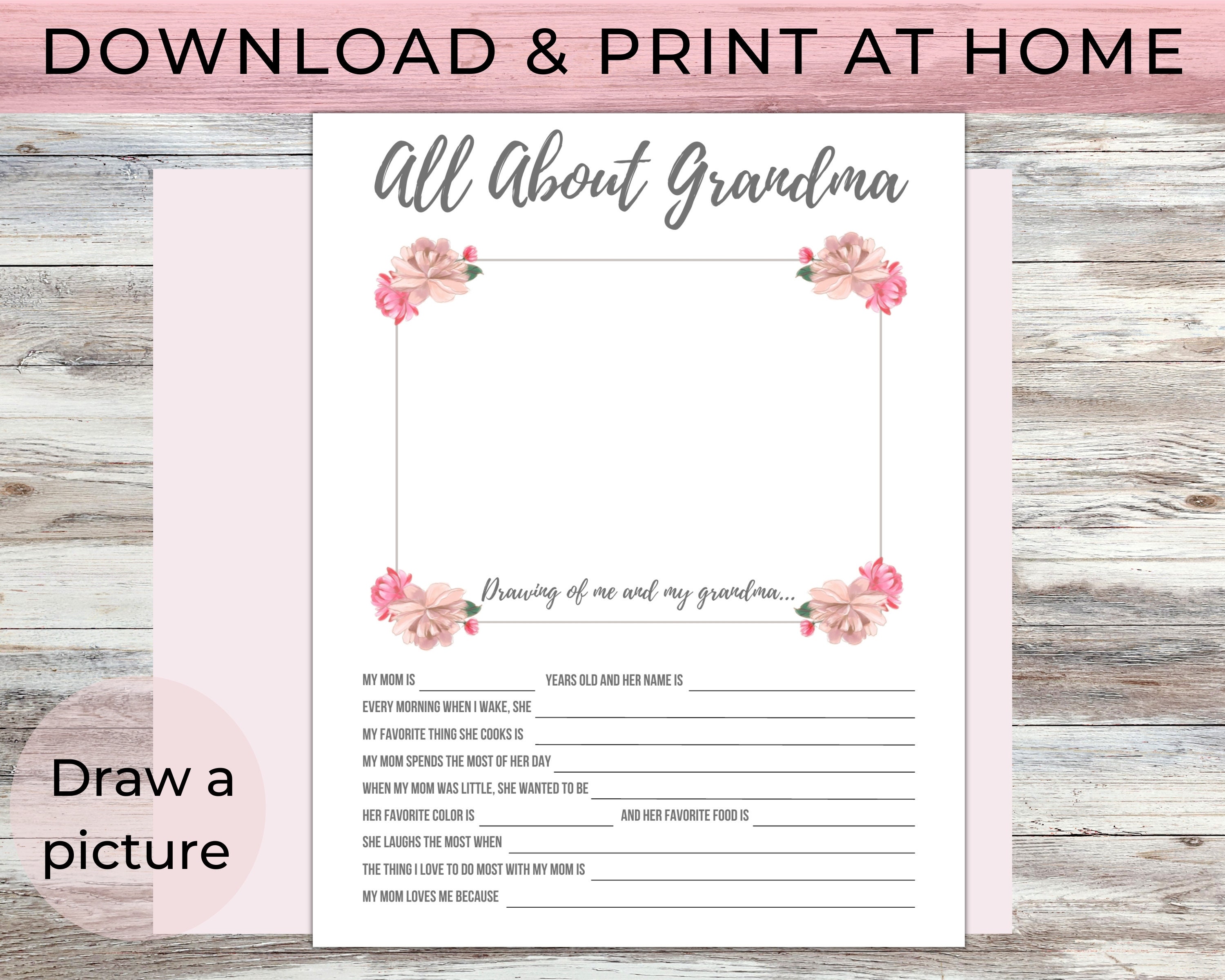 All About Mom Printable Gift for Mother's Day Mother's Day ...
