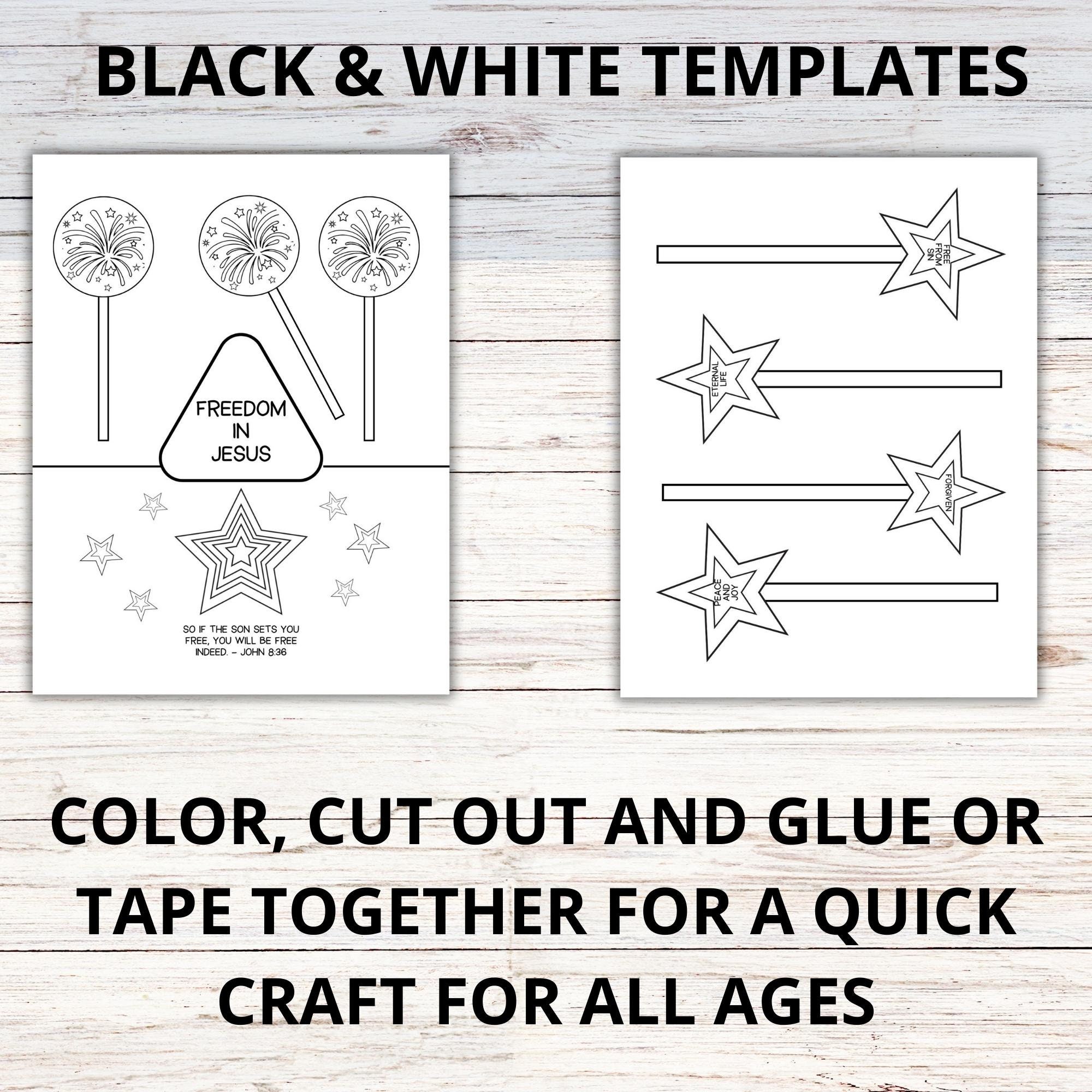 July 4th Sunday School Bible Craft Printable, Independence Day DIY ...