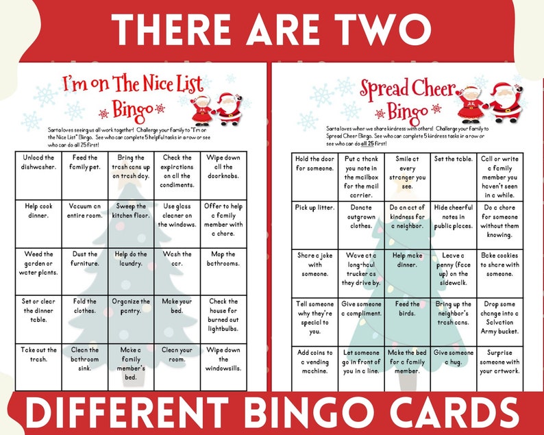 Christmas Acts of Kindness Bingo, Printable Spread Holiday Cheer ...