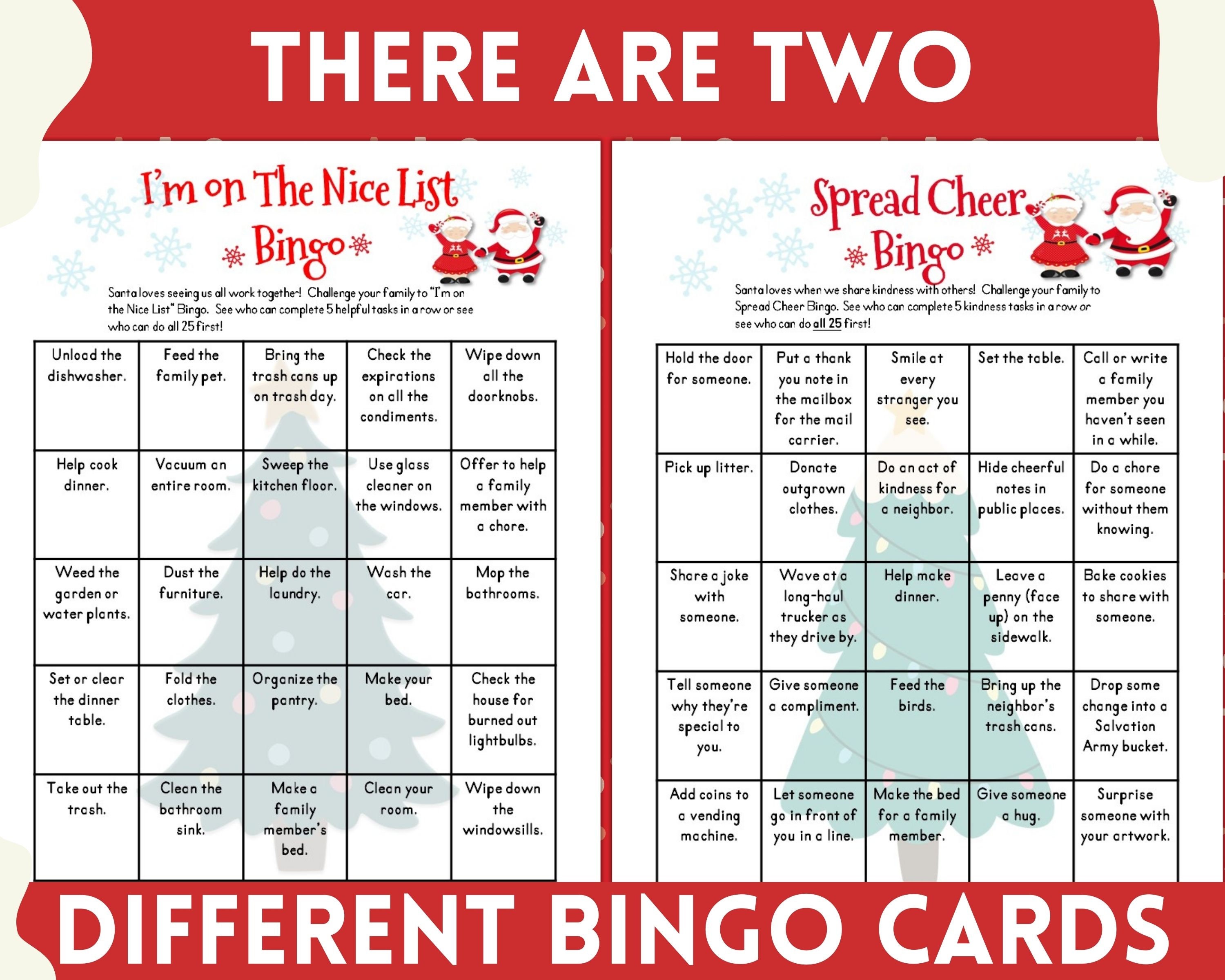 Christmas Acts of Kindness Bingo, Printable Spread Holiday Cheer ...