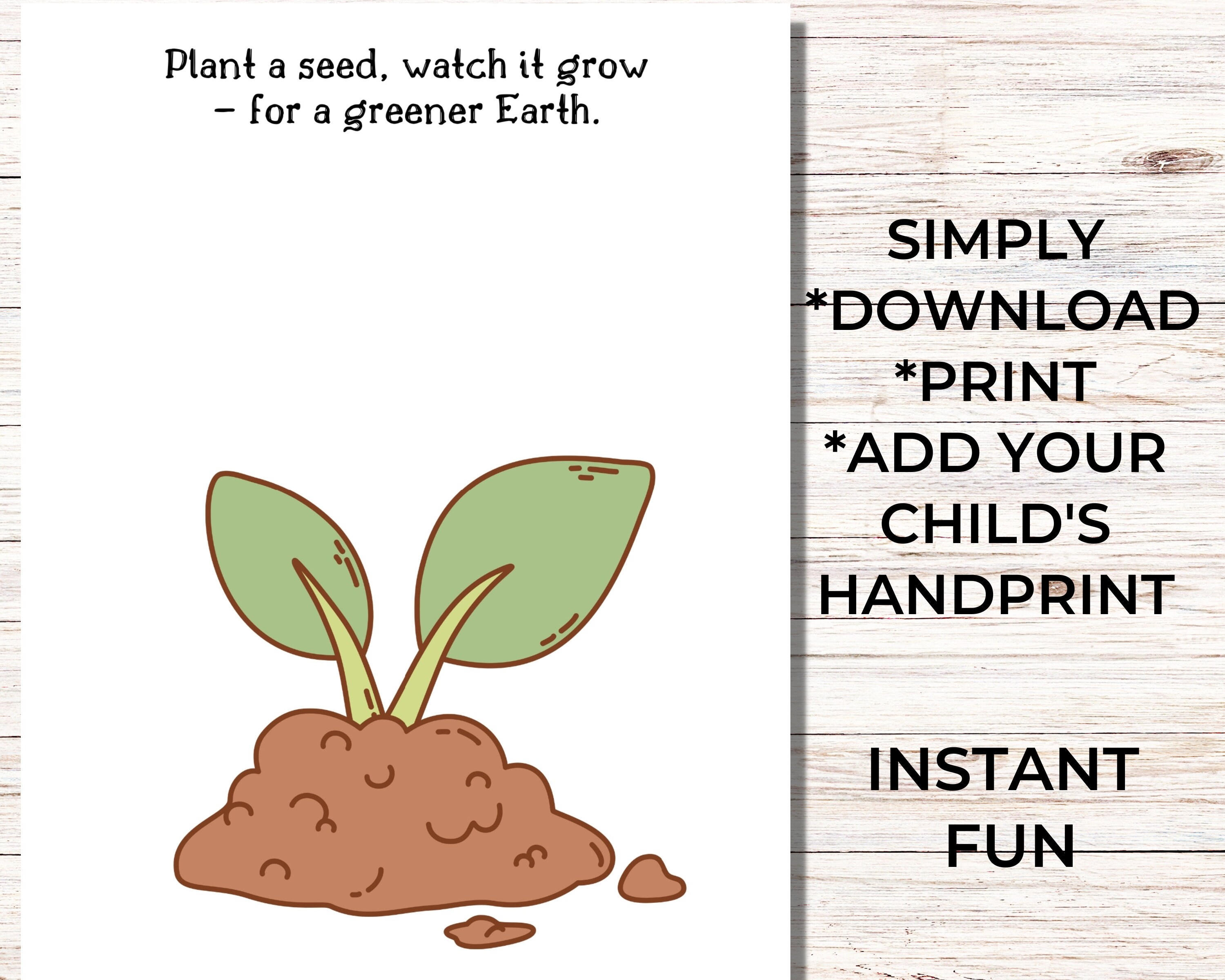 Earth Day Handprint Art for Kids, Plant a Seed Earth Day Handprint ...