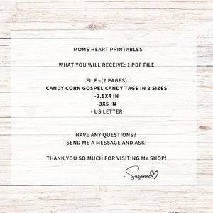 Christian Halloween Candy Corn Gospel Treat Tag Printable Poem, Candy ...