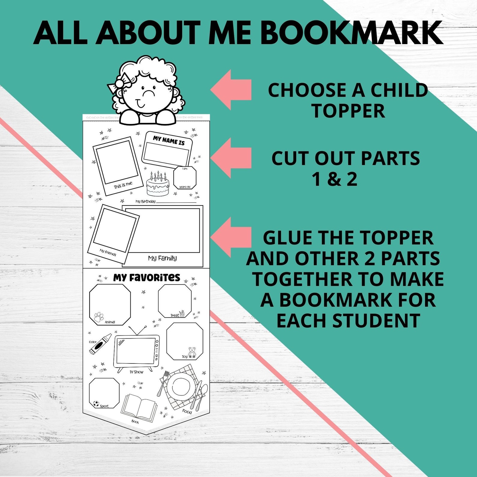 All About Me Printable Bookmark Middle School, Facts About Me for Kids ...