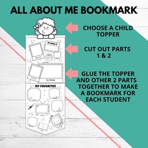 All About Me Printable Bookmark Middle School, Facts About Me for Kids ...