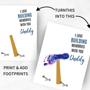 Fathers Day Footprint Printable Craft Gift for Dad, DIY Dad Keepsake ...