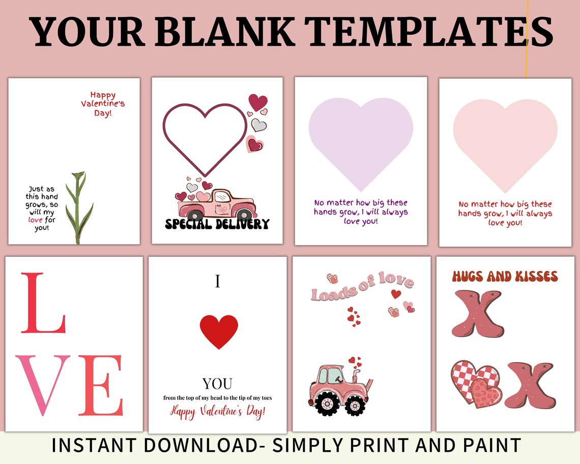 Valentine's Day Handprint Craft Bundle, Handprint Art Toddler and ...