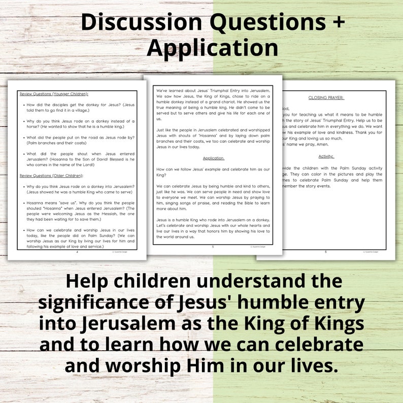 Palm Sunday Bible Lesson and Story Wheel Craft Bundle, Triumphal Entry ...