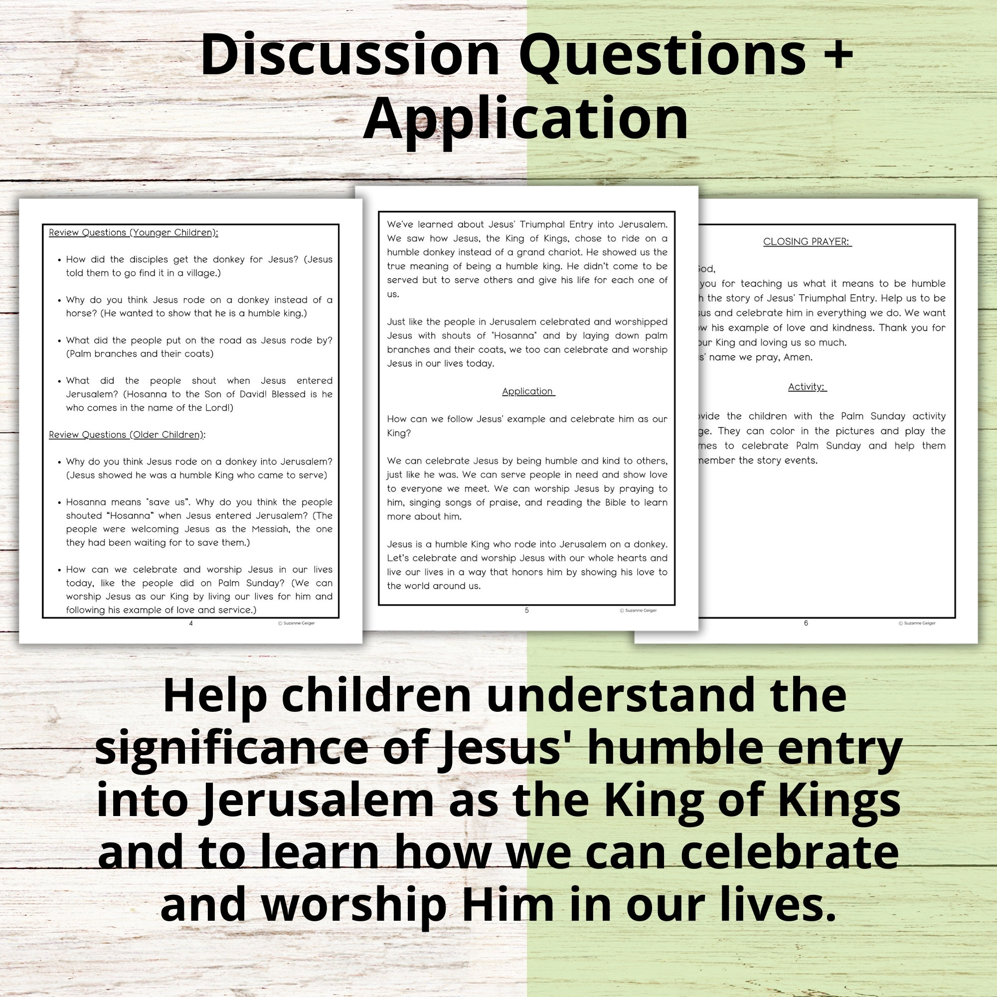 Palm Sunday Bible Lesson and Story Wheel Craft Bundle, Triumphal Entry ...