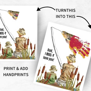 Fathers Day Handprint Art Printable, DIY Keepsake Gift for Dad Activity ...