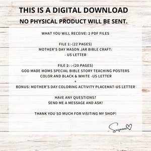 Mothers Day Bible Teaching Posters and Craft Printable, Sunday School ...