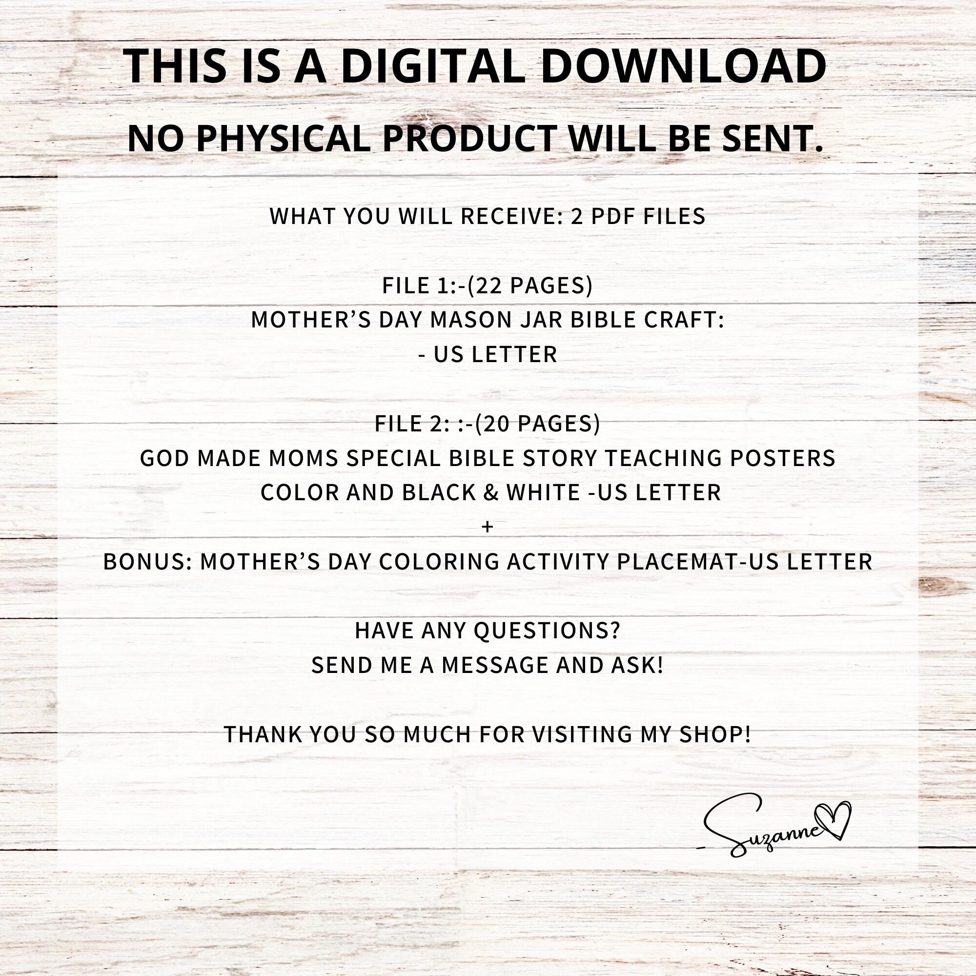 Mothers Day Bible Teaching Posters and Craft Printable, Sunday School ...