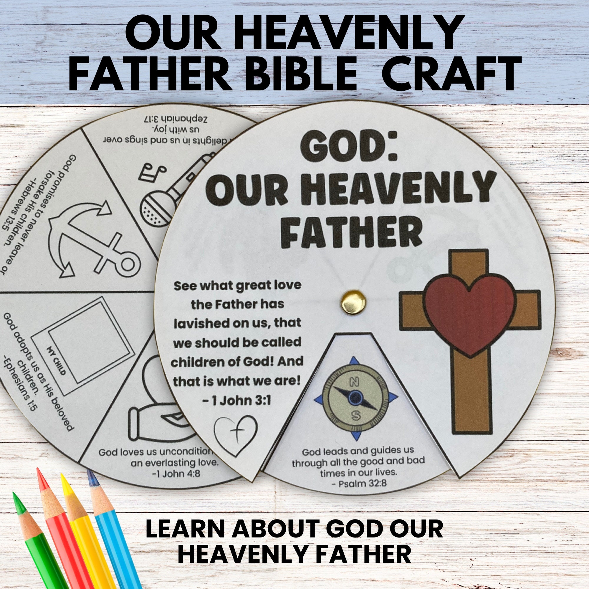 God Our Heavenly Father Bible Wheel Craft Lesson, Fathers Day Bible ...