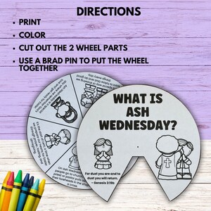 Ash Wednesday Craft, Lent Bible Coloring Wheel, Ash Wednesday Bible ...