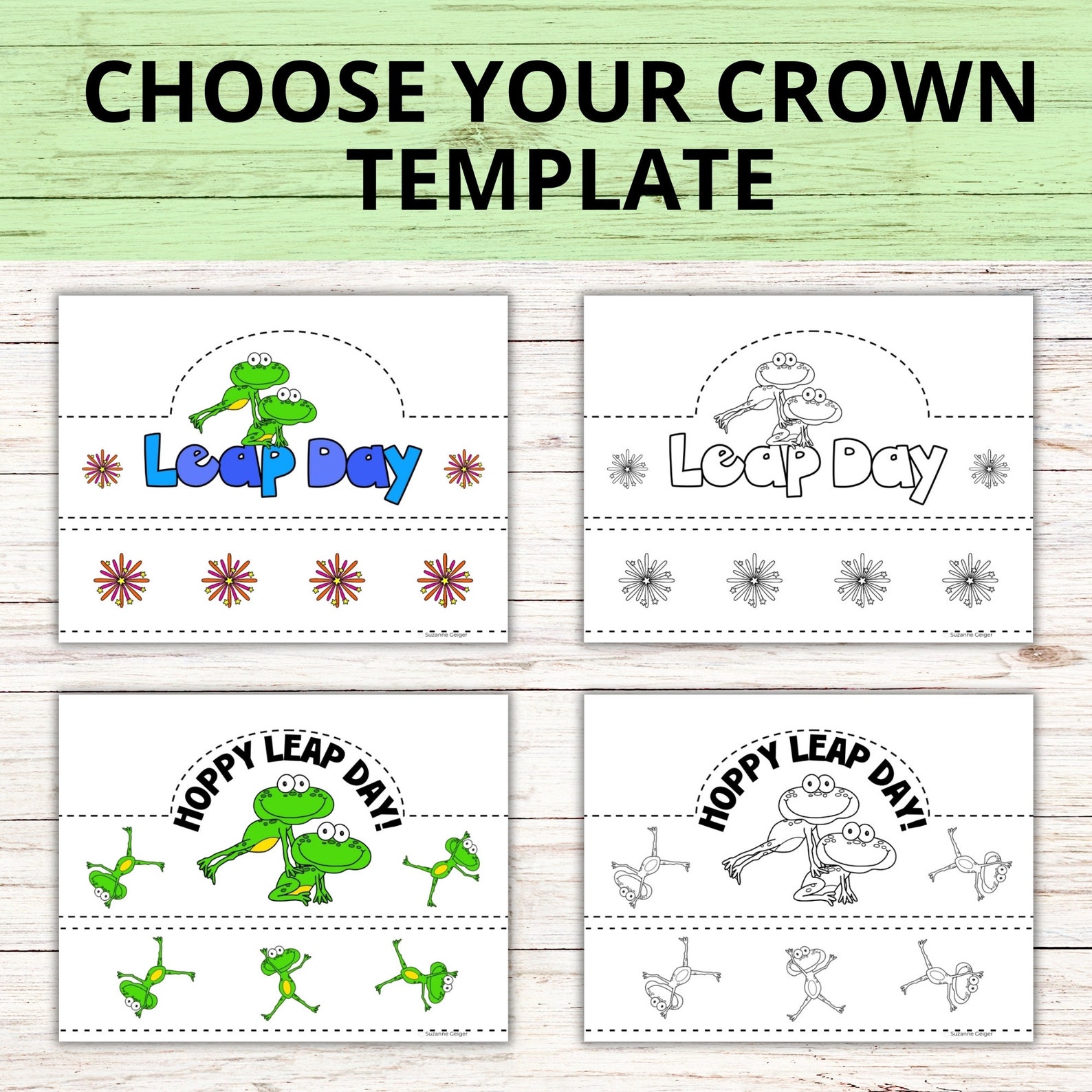 Leap Day Party Crown Craft Activity Printable, Leap Year Craft Crown ...