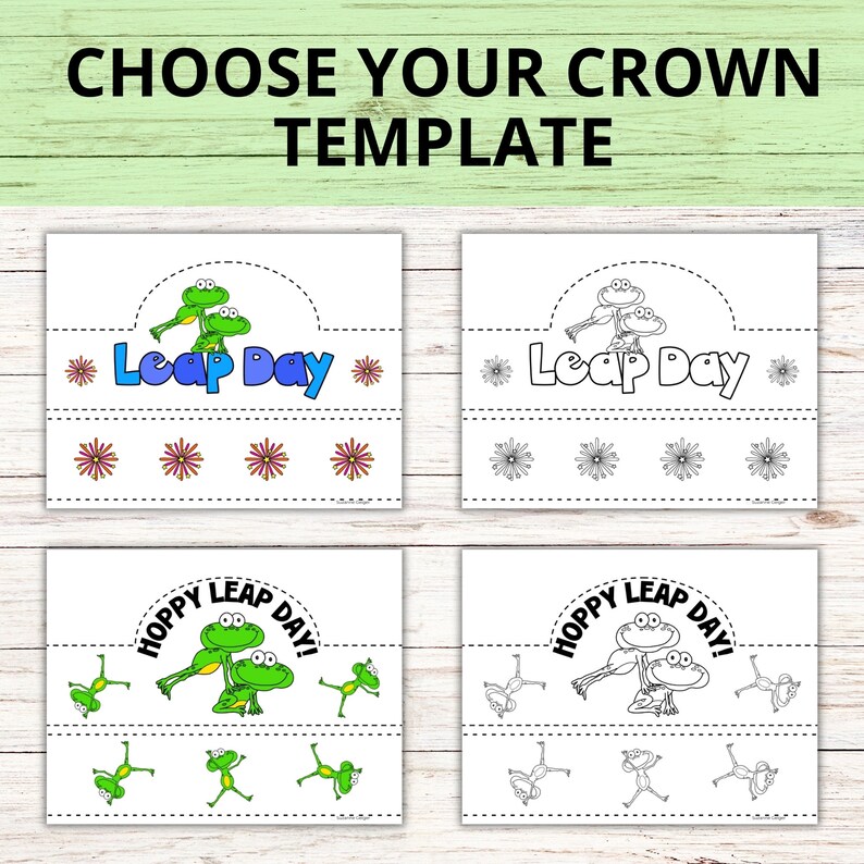 Leap Day Party Crown Craft Activity Printable, Leap Year Craft Crown ...