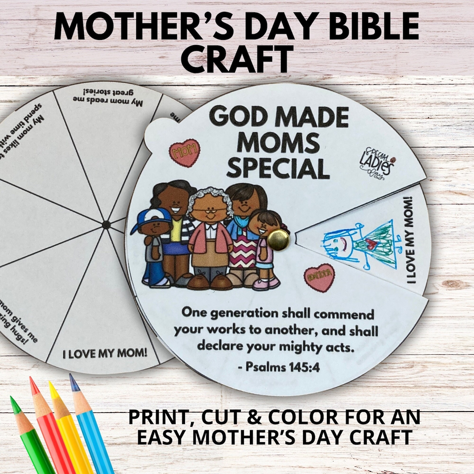 Mothers Day Moms Are Special Bible Wheel Craft Printable, Sunday School ...