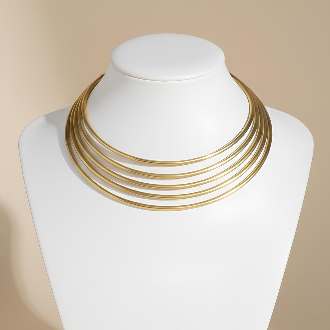 Elegant Multi-strand Brass Collar Necklace: Statement Choker - Etsy
