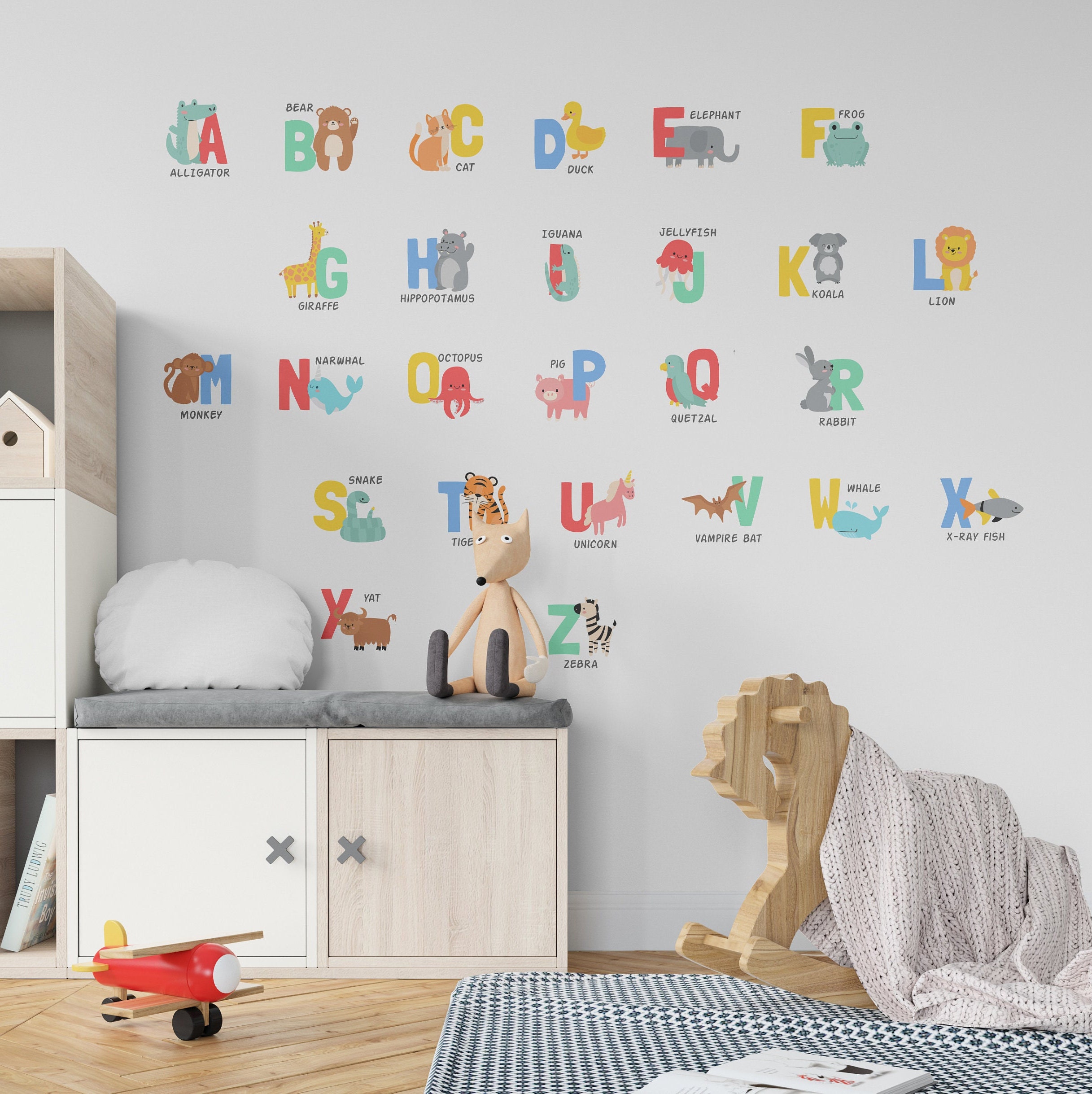 Alphabet ABC Jungle Letter Wall Decalsalphabet Wall - Etsy