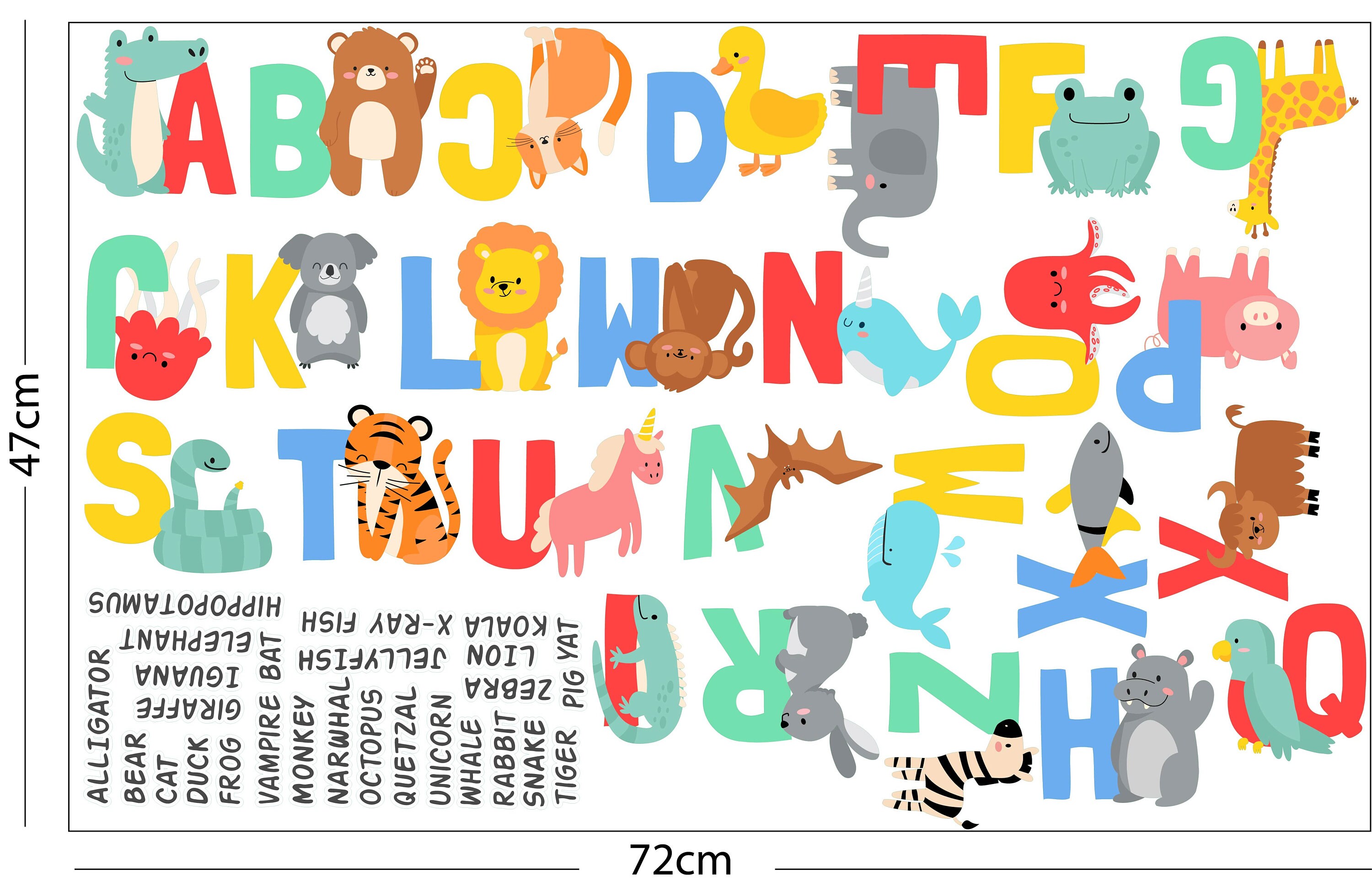 Alphabet ABC Jungle Letter Wall Decalsalphabet Wall - Etsy