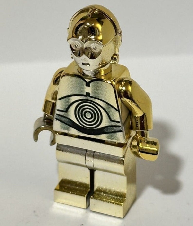 Lego Star Wars C-3PO Chrome Gold Custom Minifigure With Texture & Tone ...