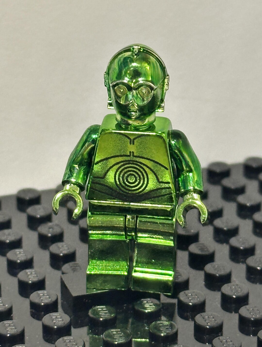 Lego Star Wars Custom Green Chrome C-3po TC-14 Minifigure W/ Flaws ...
