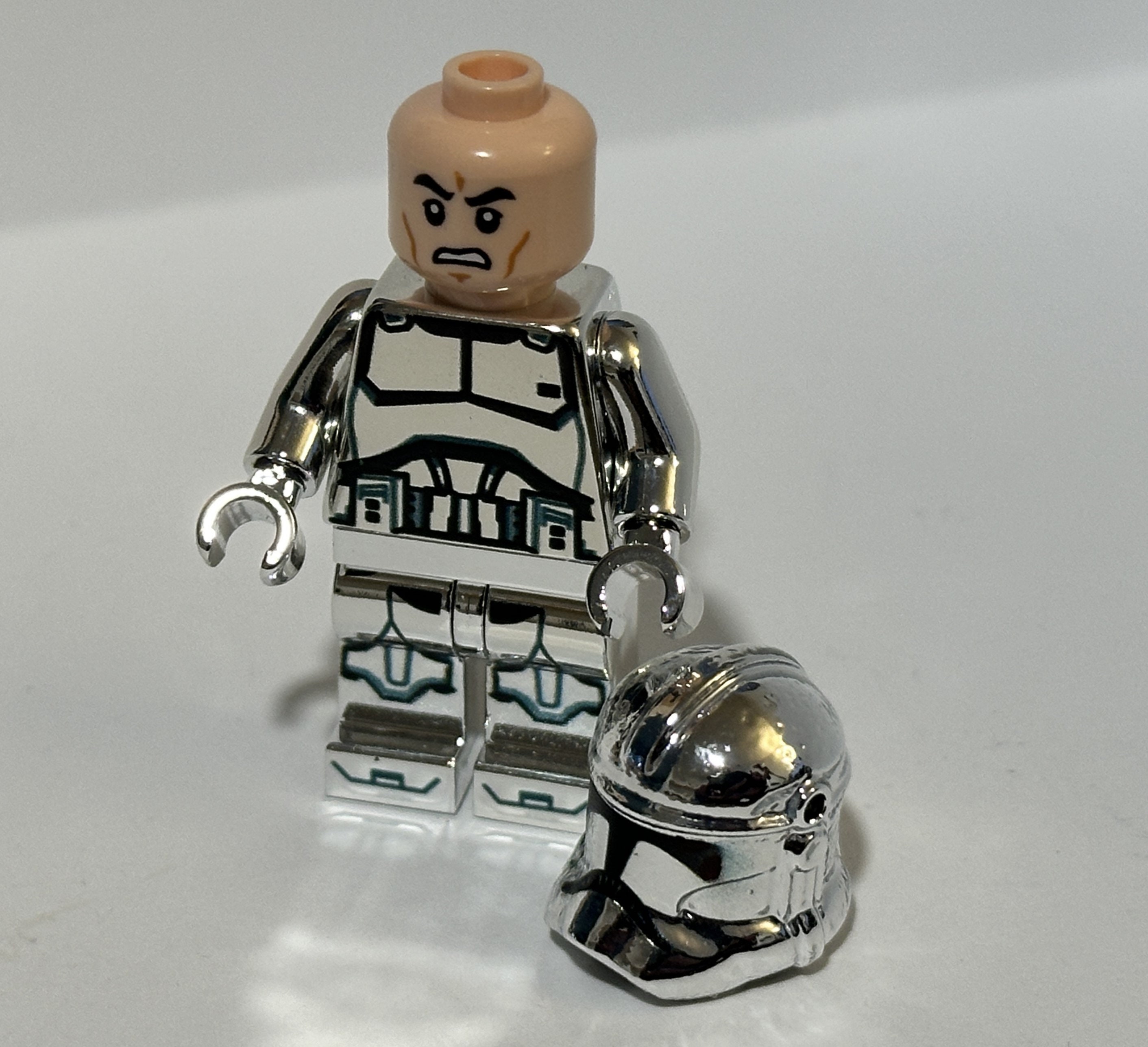 Lego Star Wars CHROME SILVER Clone Trooper Custom Minifigure ...
