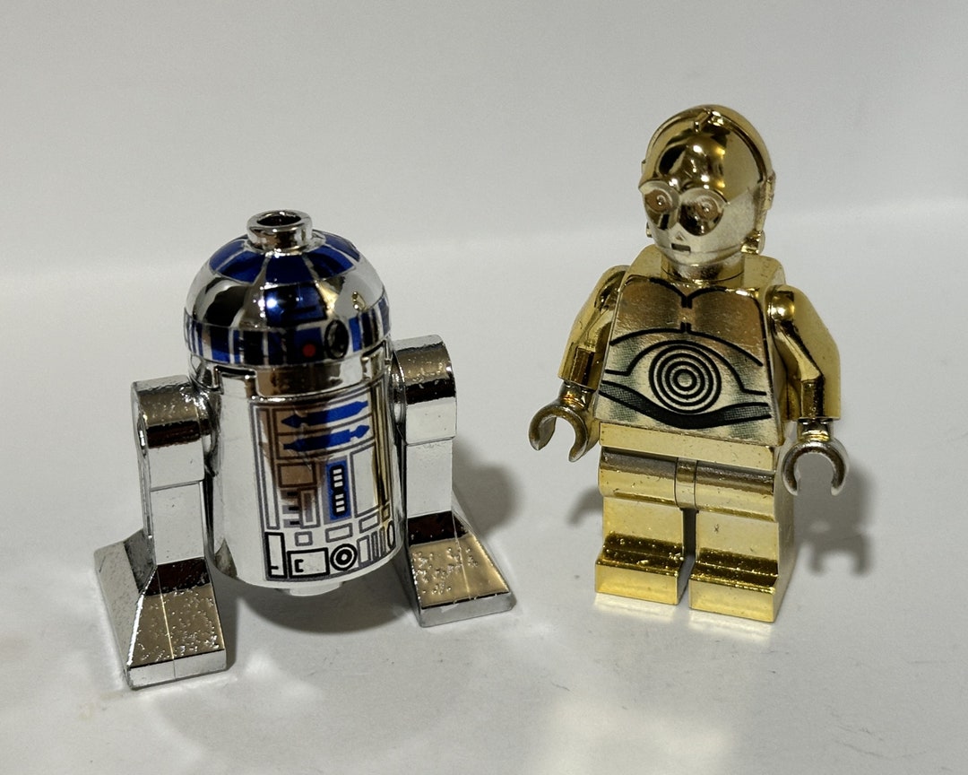 Lego Star Wars R2-D2 & C-3PO Chrome Custom Droid Minifigures W/ Minor ...