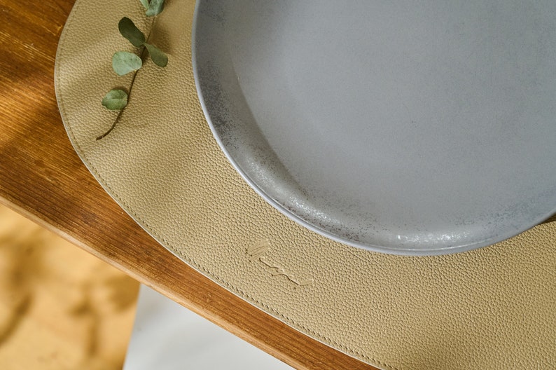 Leather Table Mat Double-sided, Premium Dinning Leather Table Set ...