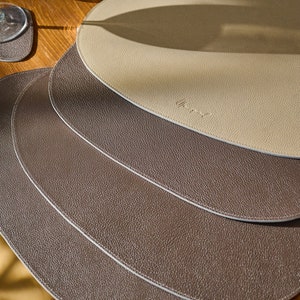 Leather Placemats Set for New Home, Double-sided Two-tone Table Mats ...