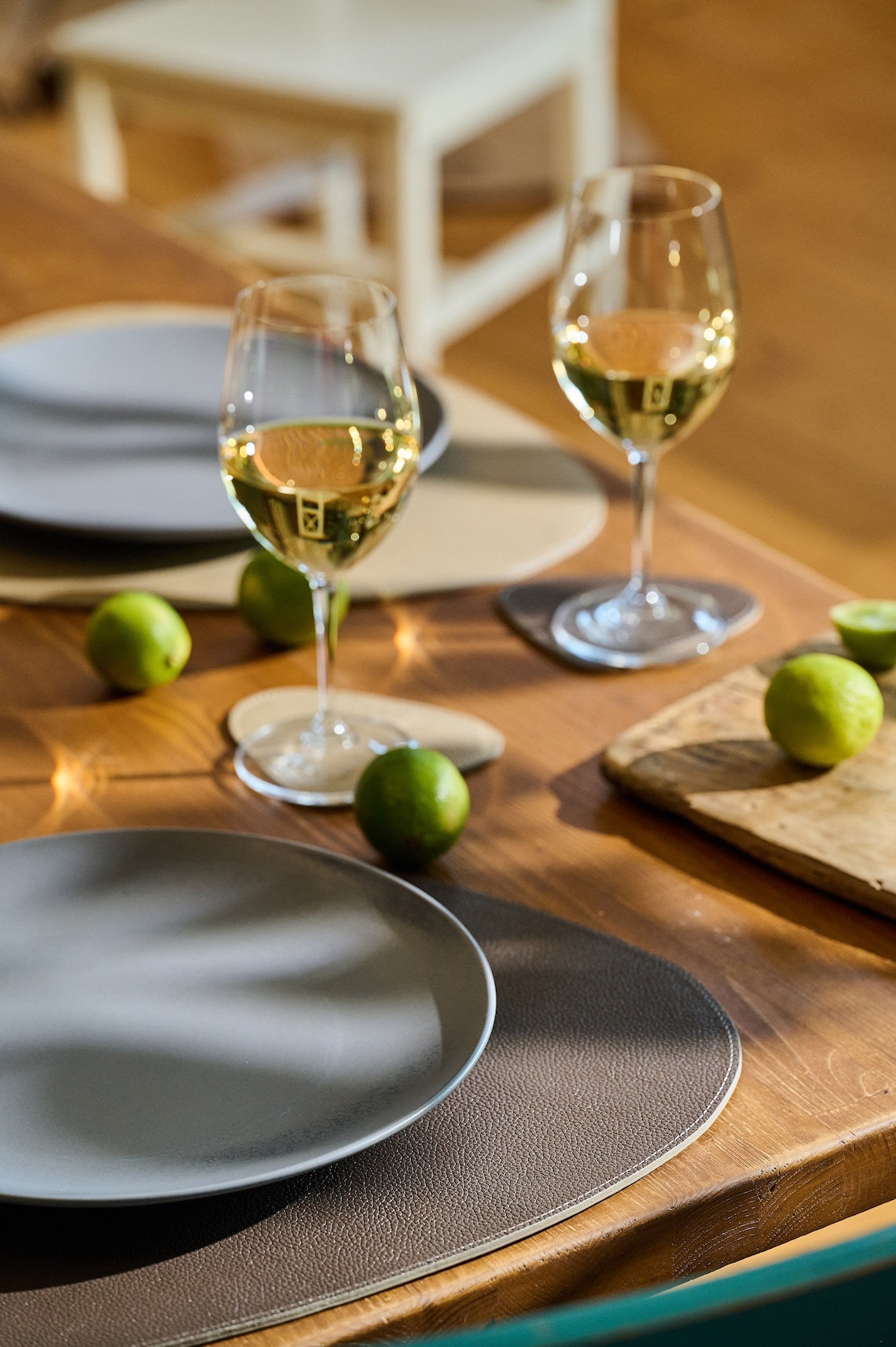 Leather Table Mat Double-sided, Premium Dinning Leather Table Set ...