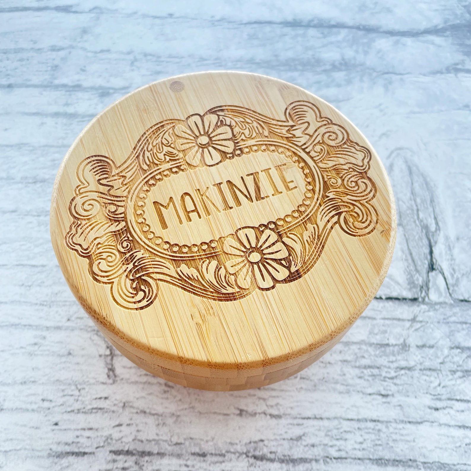 Personalized Bamboo Salt Box | Jewelry Box | Engraved | 2 Compartments ...