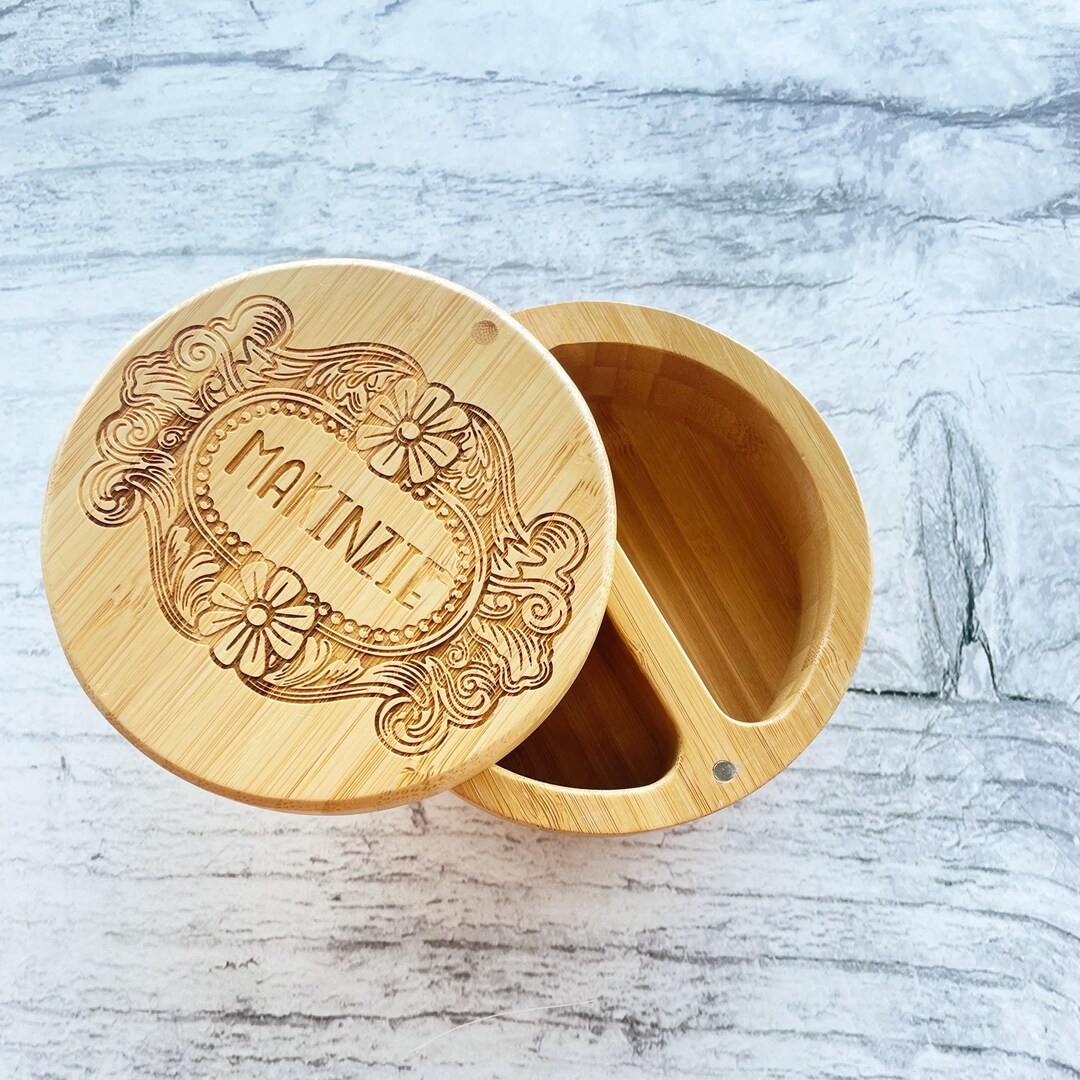 Personalized Bamboo Salt Box | Jewelry Box | Engraved | 2 Compartments ...