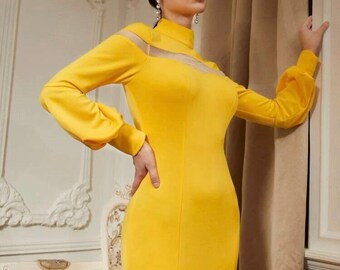 Mesh Insert Dress - Etsy UK