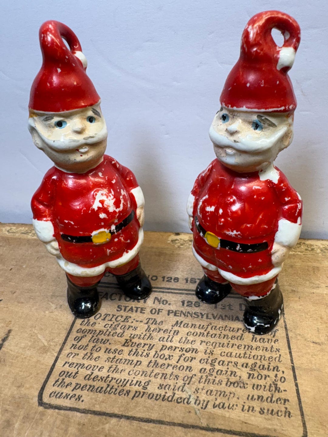 Vintage Christmas Elves Porcelain Figures Santa Set - Etsy