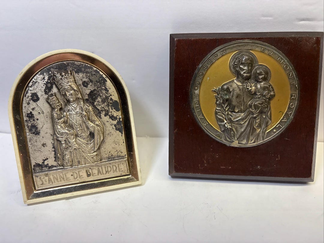 St Anne and St Joseph Holy Plaques Made in Italy Vintage Catholic ...