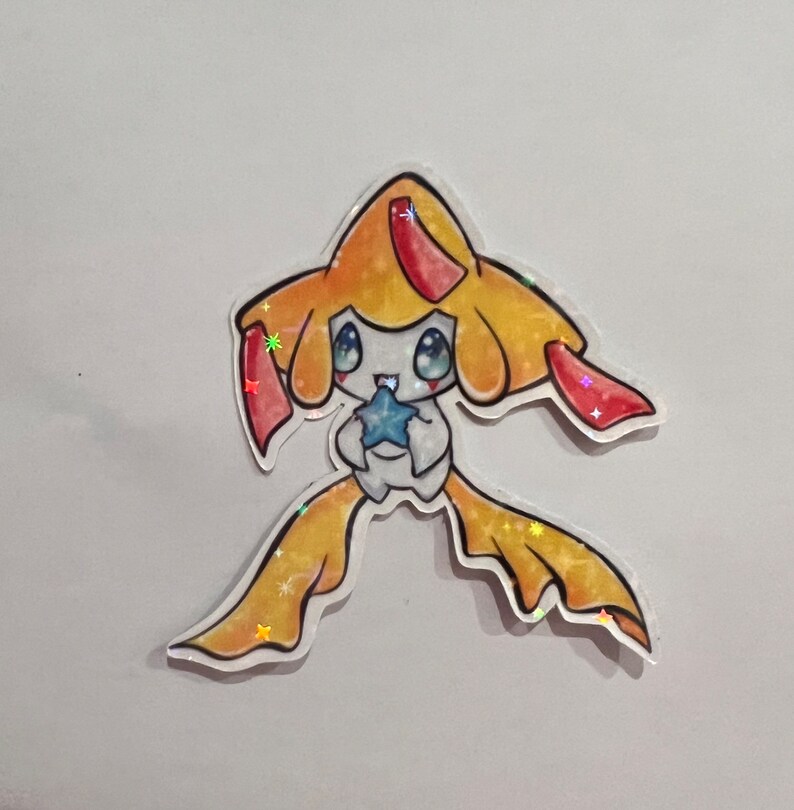 Legendary Shiny Holographic Pokemon Jirachi Sticker - Etsy