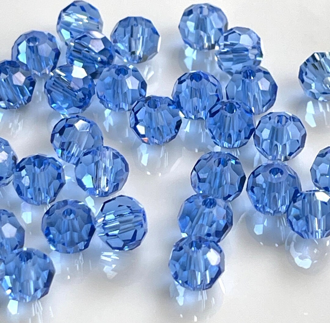 30 - 6mm Light Blue Celestial Crystal Beads #846 - Etsy