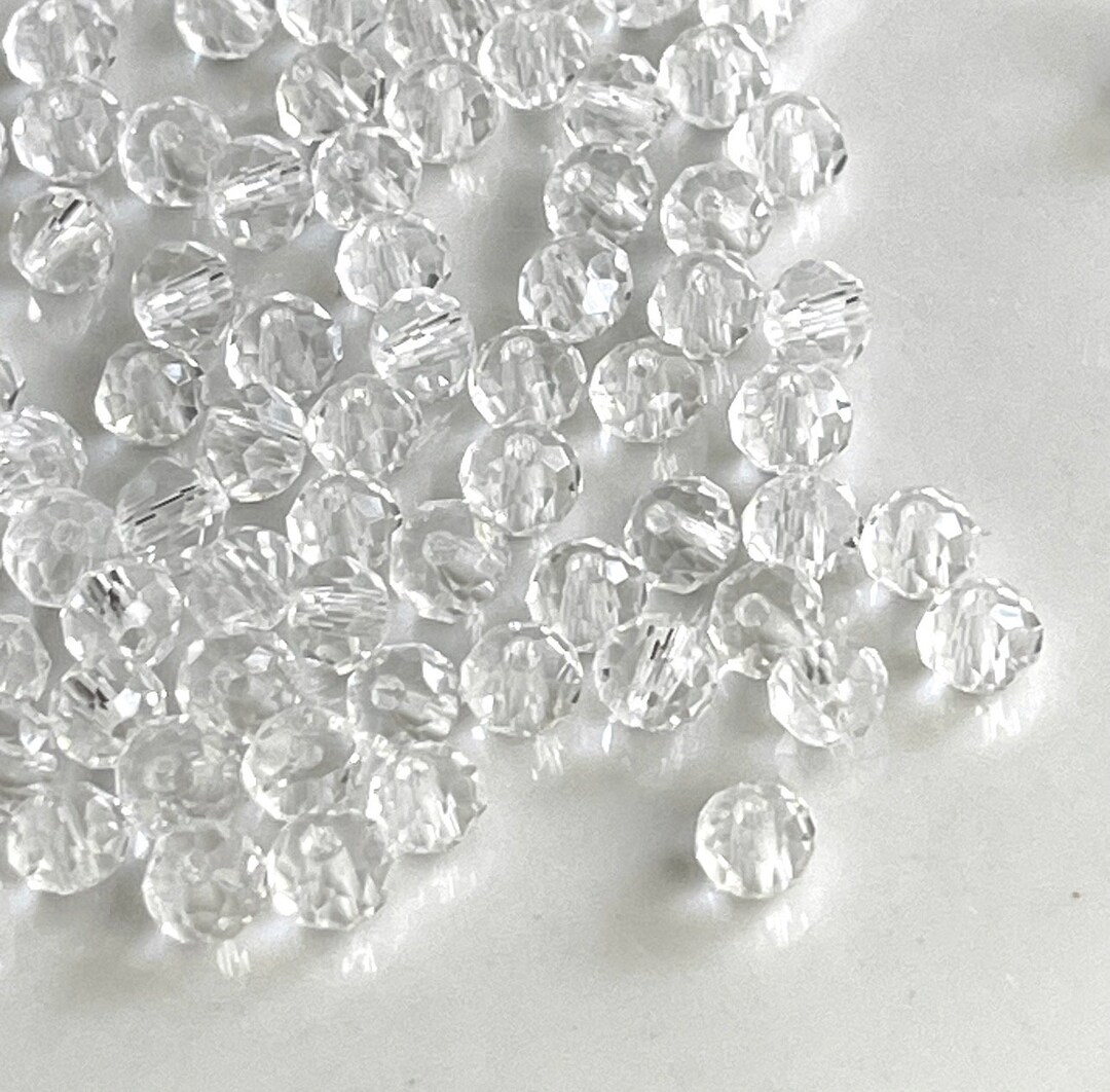 100 - 4mm Clear Rondelle Crystal Beads #1142 ••••• - Etsy