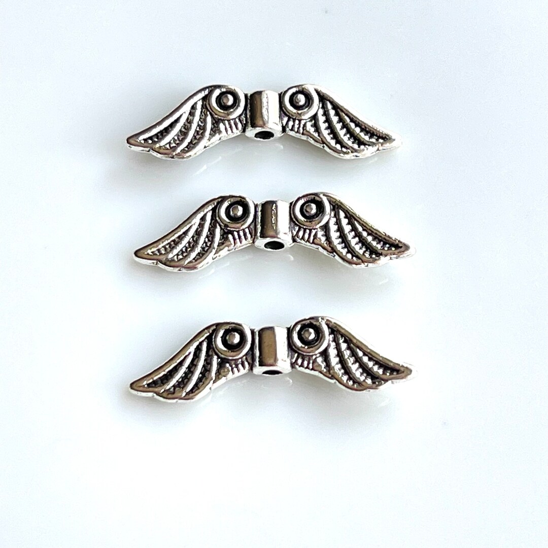 3 - Angel Wing Bead Charms #415 - Etsy