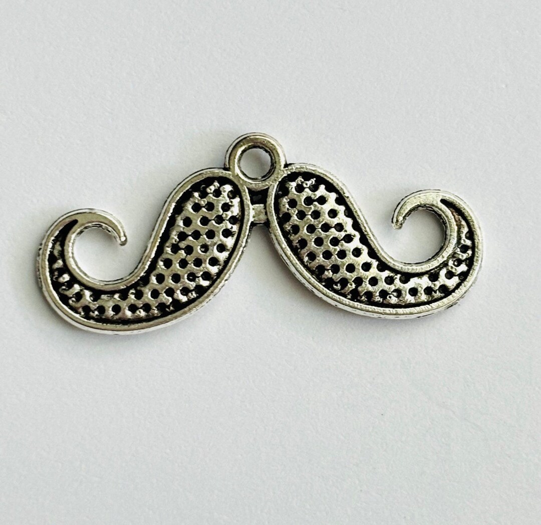 3 - Silver Mustache Charms 13x30mm #3806 ••••• - Etsy