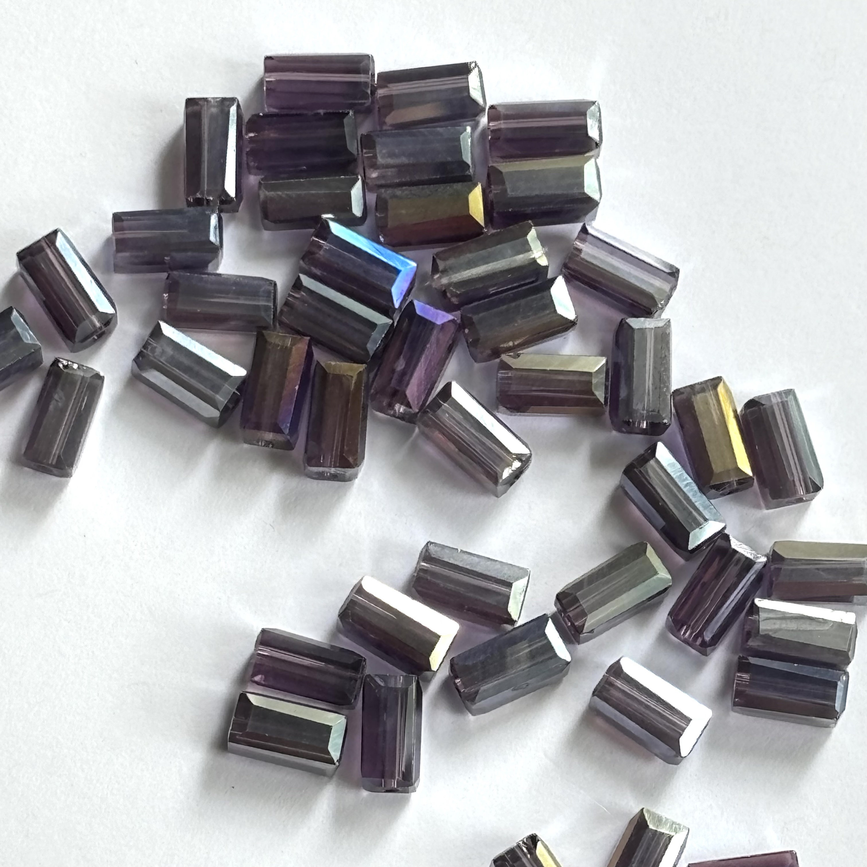 20 - 4x8mm Purple AB Faceted Rectangle Beads #5045 - Etsy
