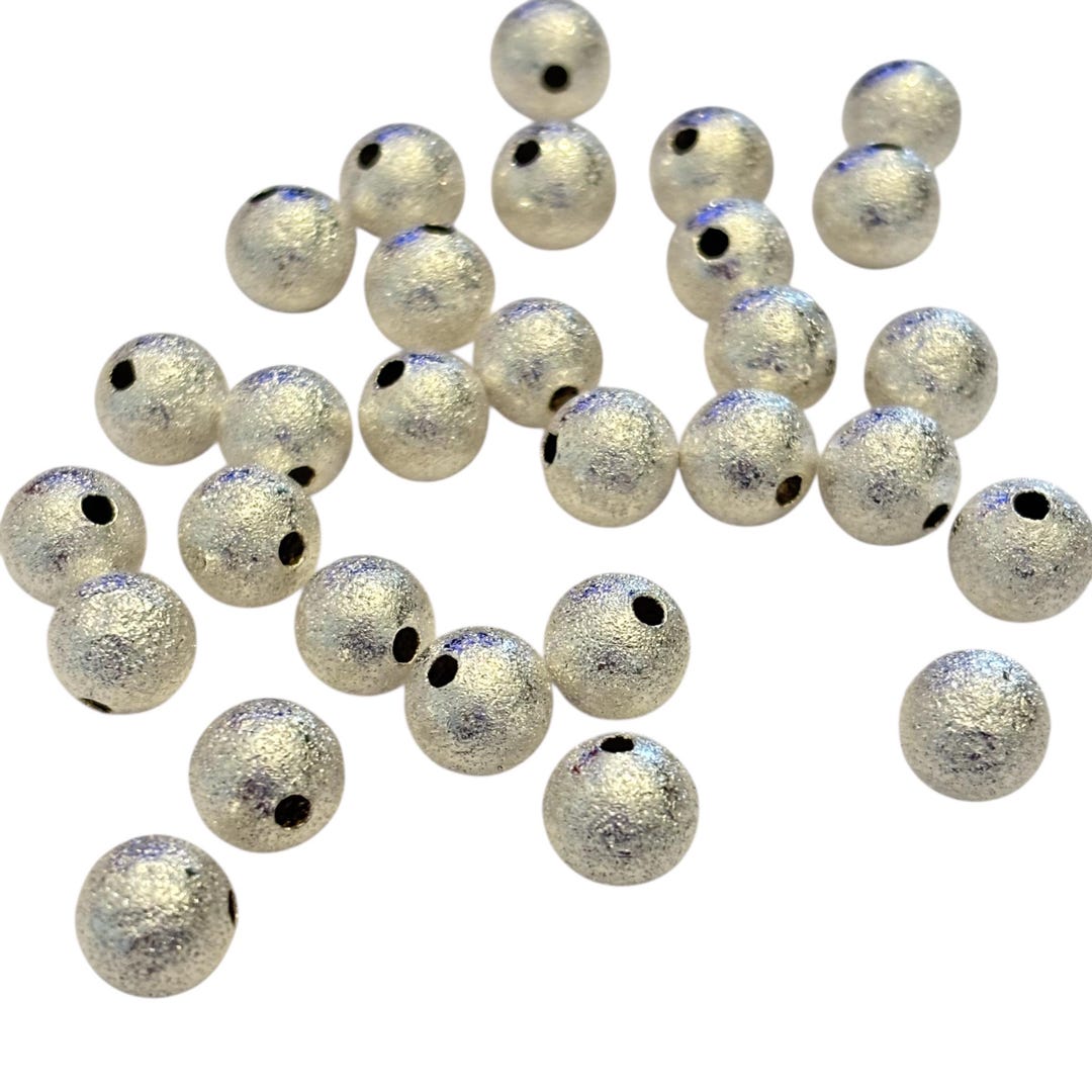 30 - 8mm Silver Plated Stardust Silver Beads #6840 ••••• - Etsy