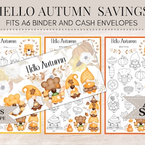 Gnome Hello Autumn Savings | Fall Savings Challenge | A6 Savings ...