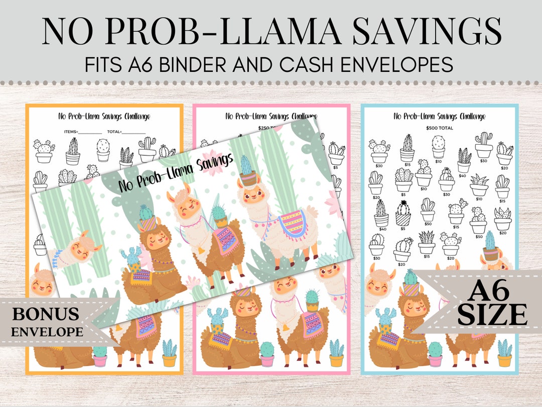 No Prob-llama Savings Challenge | Savings Challenge | Llama Savings ...