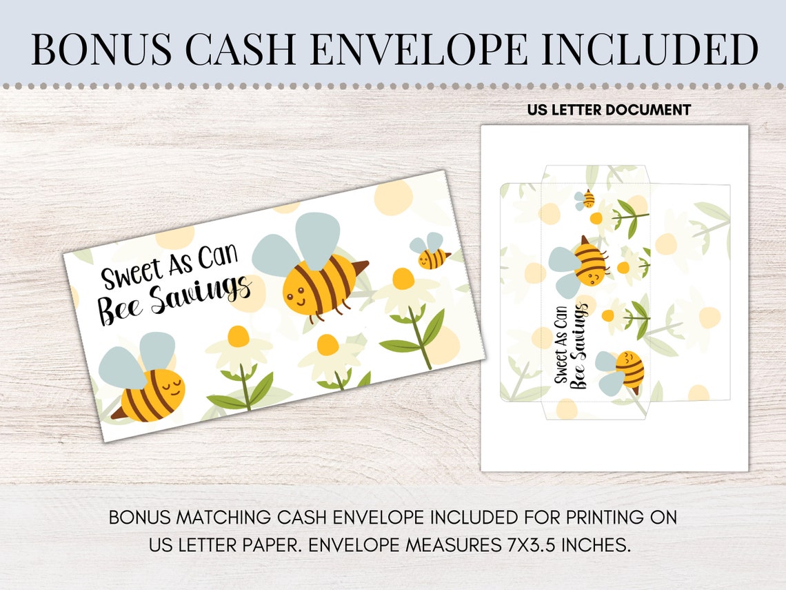 Sweet as Can Bee Savings Challenge Bee Savings Tracker - Etsy