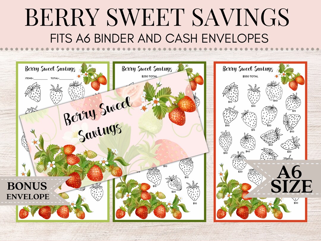 Berry Sweet Savings Challenge | Savings Challenge | A6 Savings ...